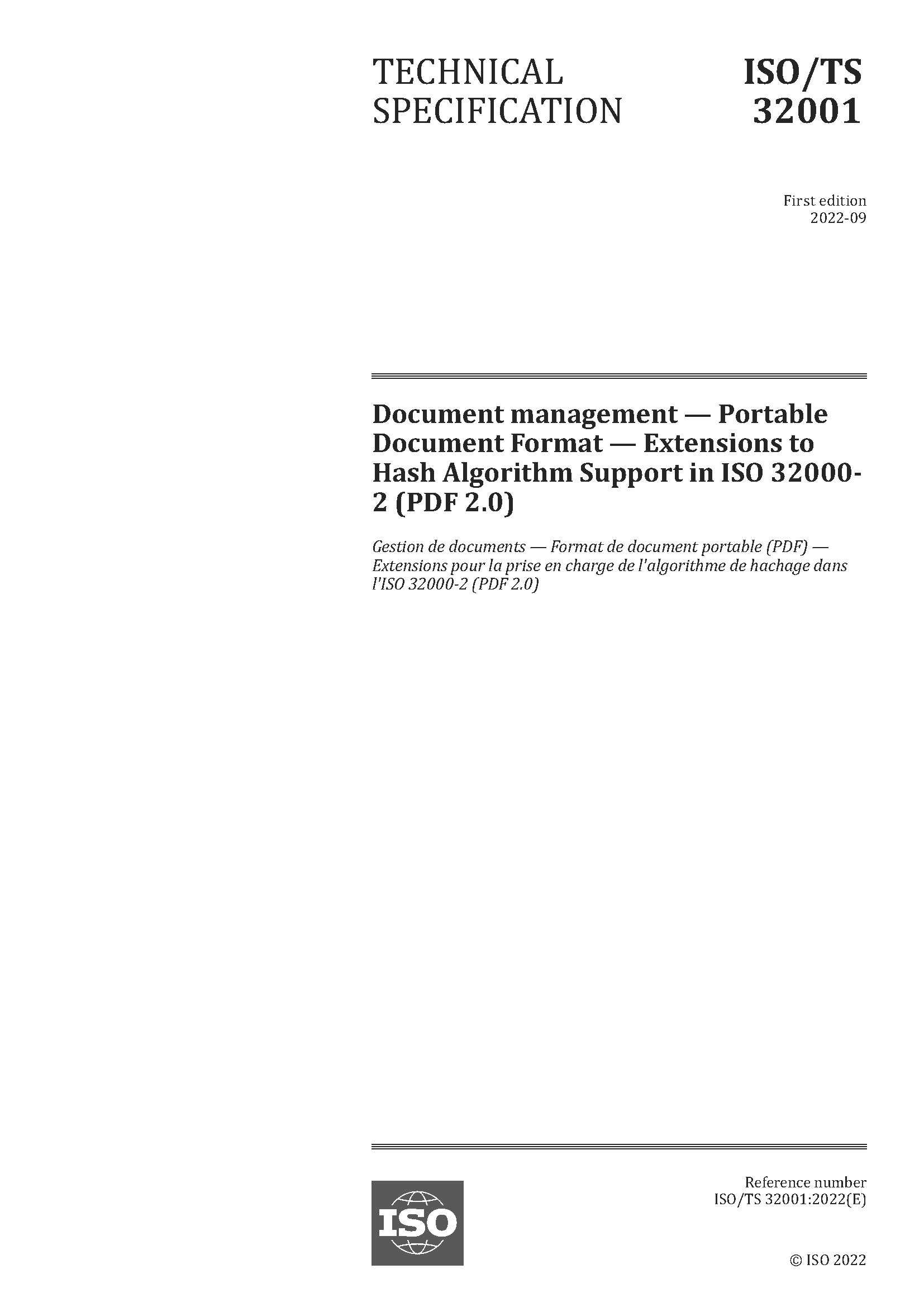 ISO/TS 32001 – PDF Association